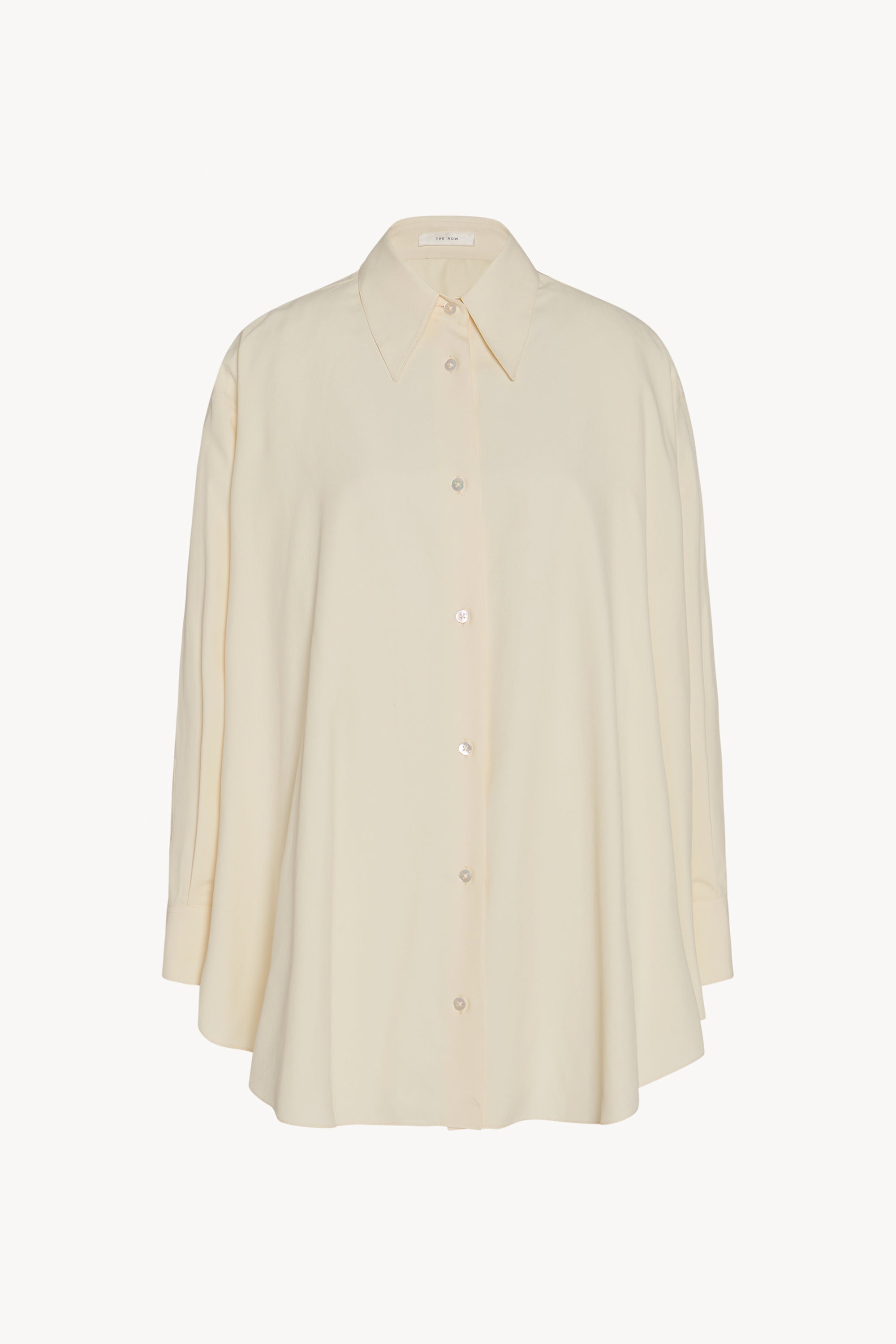 Andra Shirt Beige in Silk – The Row