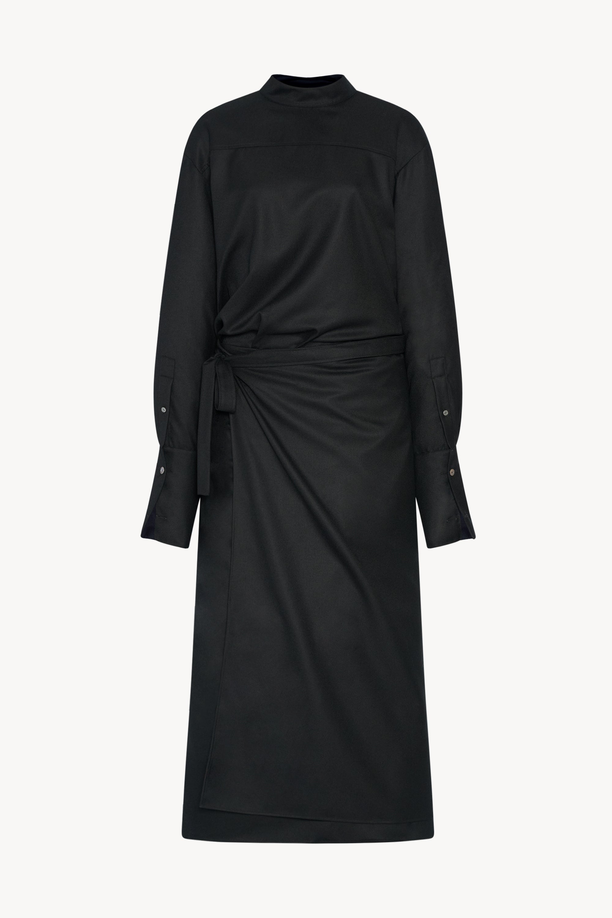 Thalassa Dress Black in Virgin Wool – The Row