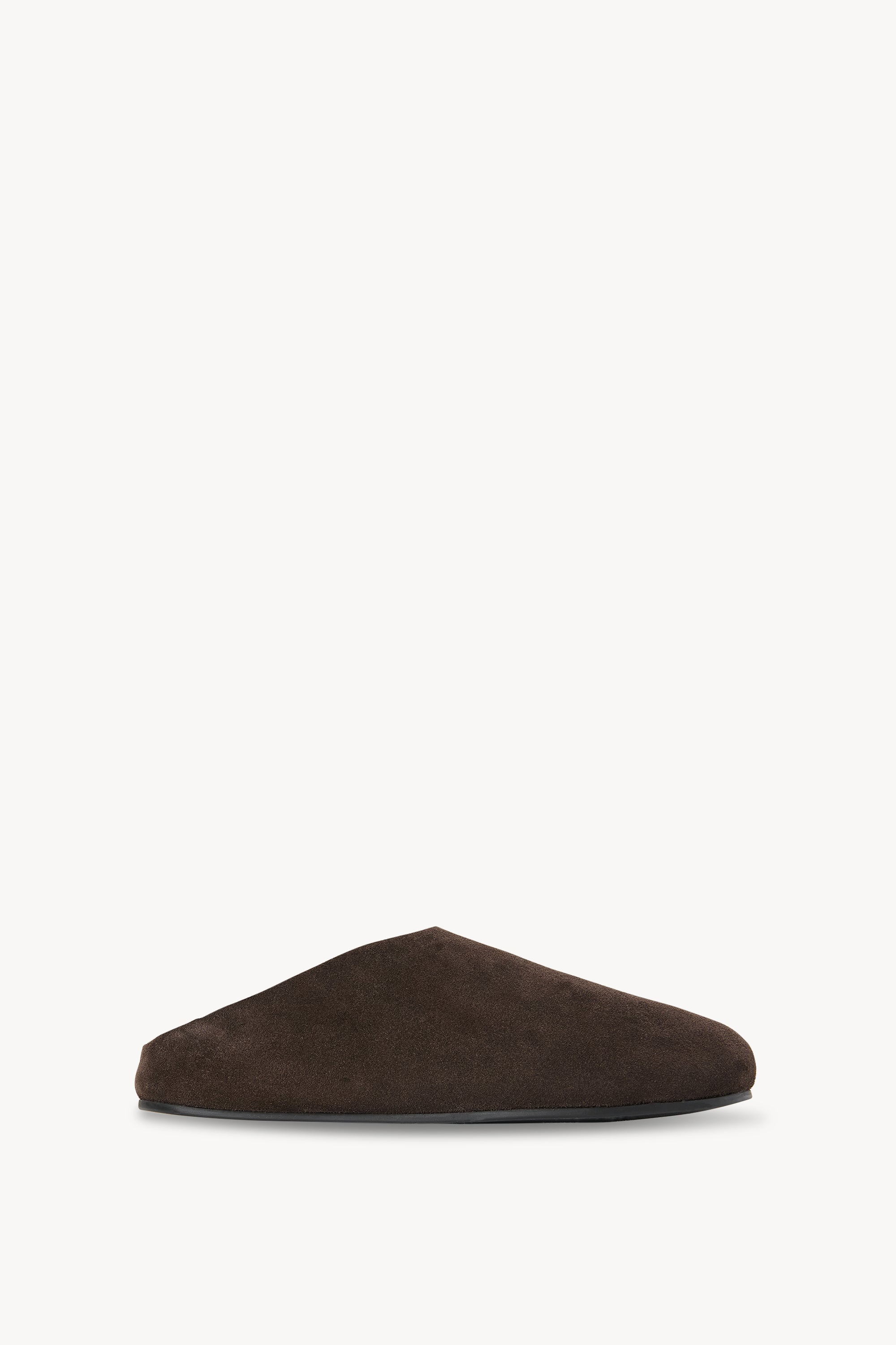 Hudson Slide Brown in Suede and Shearling – The Row