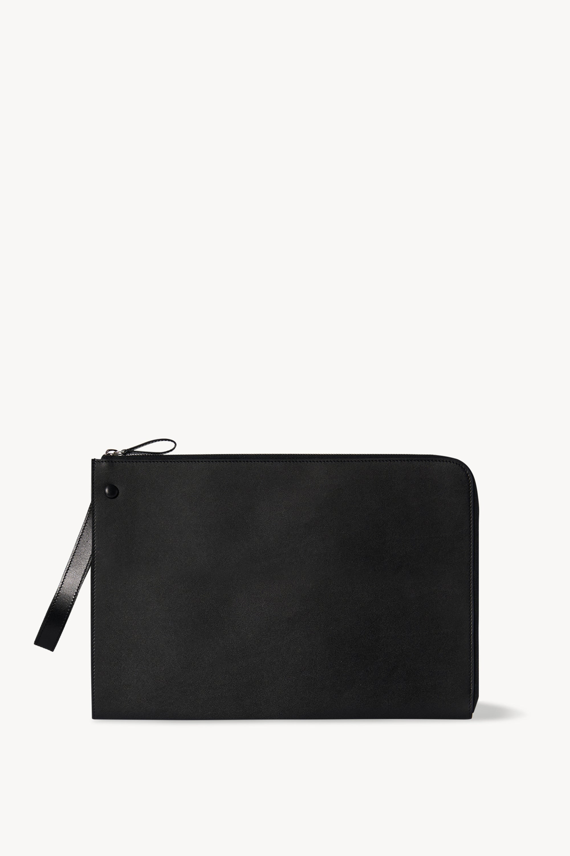 Large Portfolio Wristlet Black in Leather – The Row